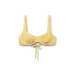 CALZEDONIA Bikini Top 'Crinkle Waves' female size 80/90 Yellow