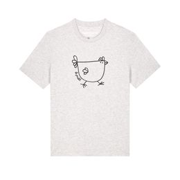 Watapparel Shirt ' Le poulet - das Huhn ' Herren Gr&ouml;&szlig;e S graumeliert / schwarz