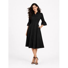 BIBI SAKALIEVA Dress 'Black Open-Back Midi Dress with Bell Sleeves' female size 34 Black