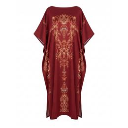 Vivi Idee Morgenmantel 'Kaftan' Damen Gr&ouml;&szlig;e XS/XXL karminrot