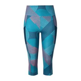 Ulla Popken Leggings female size XXXL/4XL Cyan blue / Petrol / Orange