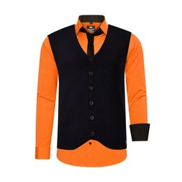 Rusty Neal Hemd Herren Gr&ouml;&szlig;e L orange / schwarz