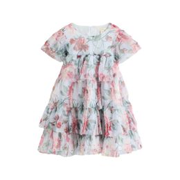 Laura Ashley Kleid M&auml;dchen Gr&ouml;&szlig;e 116 pastellblau / gr&uuml;n / rot