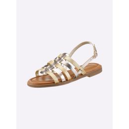 Heine Damen Sandale, Goldfarben, Gr. 41, Sandalen & Sandaletten, Material: Synthetik