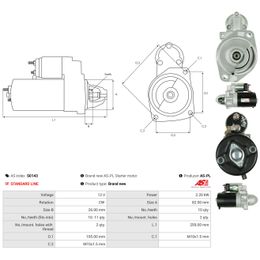 AS-PL Starter s0143 f&uuml;r Chrysler DAF Mercedes SSANGYONG