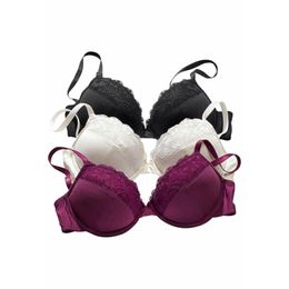 Petite Fleur By Lascana BH Damen Gr&ouml;&szlig;e 85 beige / beere / schwarz