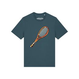 Watapparel T-Shirt 'Tennisschl&auml;ger' Herren Gr&ouml;&szlig;e XL petrol