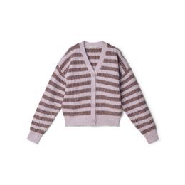 Tchibo - Kinder-Strickjacke mit RWS-zertifizierter Wolle - M&auml;dchen - Gr. 170/176 - rosa/gestreift