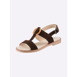Heine Damen Sandale, Braun, Gr. 42, Sandalen & Sandaletten, Material: Rindsleder