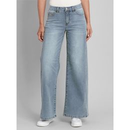 Heine Damen 5-Pocket-Jeans, Blau, Gr. 38, Bootcut, Material: Baumwolle