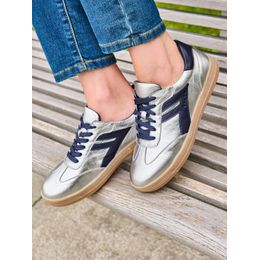 Andrea Conti Damen Sneaker, Silberfarben, Gr. 38, Sneakers & Schn&uuml;rer, Material: Rindsleder