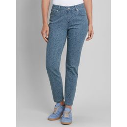 Heine Damen 5-Pocket-Jeans, Blau, Gr. 48, Straight, Material: Baumwolle