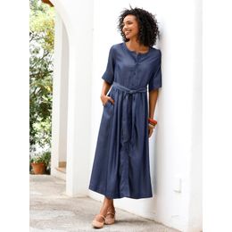 Heine Damen Sommerkleid, Blau, Gr. 36, Einfarbige Kleider, Material: Lyocell