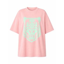 Worldclassca Oversizeshirt 'Oversize T-Shirt "Tiger"' Damen Gr&ouml;&szlig;e S/L apricot