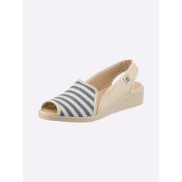 Heine Damen Sandale, Blau, Gr. 39, Sandalen & Sandaletten, Material: Textil