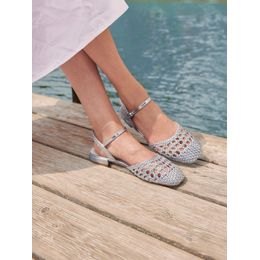 Heine Slingballerina, Silberfarben, Gr. 36, Damen, Ballerinas, Material: Synthetik