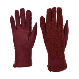 styleBREAKER Fingerhandschuhe 'Touchscreen Handschuhe mit Teddypl&uuml;sch' Damen Gr&ouml;&szlig;e XS/XL bordeaux