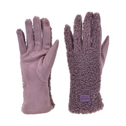styleBREAKER Full Finger Gloves 'Touchscreen Handschuhe mit Teddypl&uuml;sch' female size XS/XL Mauve