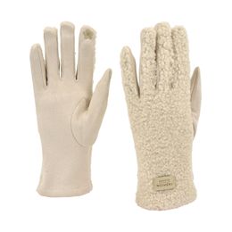 styleBREAKER Full Finger Gloves 'Touchscreen Handschuhe mit Teddypl&uuml;sch' female size XS/XL Cream