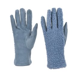 styleBREAKER Fingerhandschuhe 'Touchscreen Handschuhe mit Teddypl&uuml;sch' Damen Gr&ouml;&szlig;e XS/XL blue denim