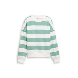Tom Tailor Denim Sweatshirt Damen Gr&ouml;&szlig;e S gr&uuml;n / wei&szlig;