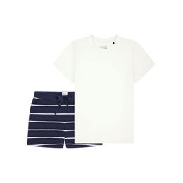 Schiesser Pyjama 'Mix & Relax' Damen Gr&ouml;&szlig;e 4XL dunkelblau / wei&szlig; Sommerkleid