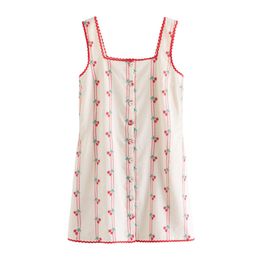 next Kleid Damen Gr&ouml;&szlig;e 46 gr&uuml;n / rot / wei&szlig;