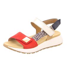 Gabor Sandale Damen Gr&ouml;&szlig;e 37 beige / navy / rot / naturwei&szlig;