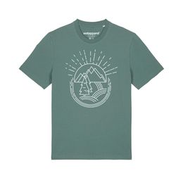 Watapparel Shirt 'Natur ist sch&ouml;n' male size XS Green / White