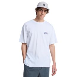Quiksilver T-Shirt ' Quikglobe ' Herren Gr&ouml;&szlig;e M blau / pink / wei&szlig;