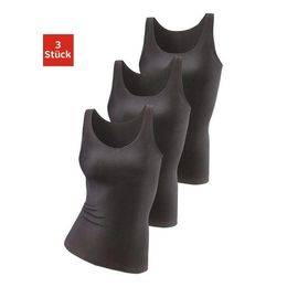 PETITE FLEUR BY LASCANA Achselhemd schwarz Gr. 48 f&uuml;r Damen. Mit tiefer Rundhals. K&ouml;rpernah. Nachhaltig.