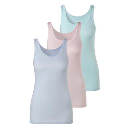 PETITE FLEUR BY LASCANA Achselhemd mehrfarbig Gr. 40 f&uuml;r Damen. Mit tiefer Rundhals. K&ouml;rpernah. Nachhaltig.