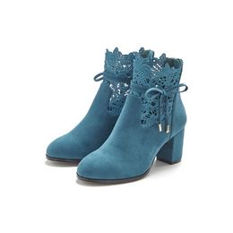 Lascana High-Heel-Stiefelette 'Herbststiefelette, Ankle Boot, Stiefel,' blau Gr. 38 f&uuml;r Damen. Mit Spitze