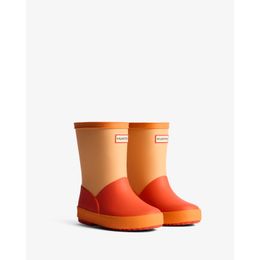 Hunter M&auml;dchen Gummistiefel "Original kids first colour block insulated", Gr. 27orange, Synthetik, Schuhe, wasserdicht & gef&uuml;ttert