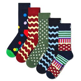 Happy Socks Socken 'Classic' Damen Gr&ouml;&szlig;e 41/46 navy / aqua / gr&uuml;n / karminrot / schwarz