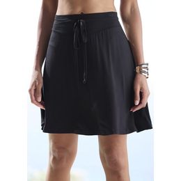 BEACHTIME BY LASCANA Jerseyrock 'aus leichtem Viskose-Stretch' schwarz Gr. 44 f&uuml;r Damen. Figurumspielend