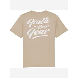 Rheinrebell Shirt 'T Shirt "Faith" Sandfarben' male size S Sand