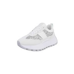 Ital-Design Sneaker Damen Gr&ouml;&szlig;e 39 silber / wei&szlig; Sommerschuhe