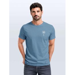 Neverless Shirt 'Palme Polygon' Herren Gr&ouml;&szlig;e L blau