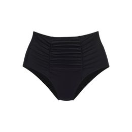 Lascana Highwaist-Bikini-Hose 'Ronda' schwarz Gr. 38. Mit Raffung. Nachhaltig.