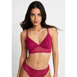 LSCN BY LASCANA Bralette mehrfarbig Gr. 40/42 f&uuml;r Damen. Mit Mesheinsatz, Spitzenkante. Ohne B&uuml;gel