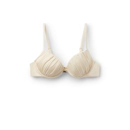 CALZEDONIA Bikini Top 'Shiny Satin' female size 70/80 Light beige