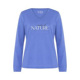 VIVANCE DREAMS BY LASCANA Pyjamaoberteil blau Gr. 32/34 f&uuml;r Damen. Mit V-Ausschnitt. Bequem. Nachhaltig.