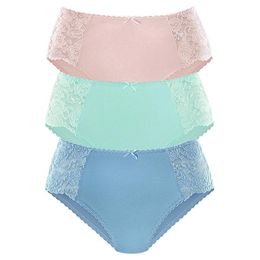 PETITE FLEUR BY LASCANA H&uuml;ftslip mehrfarbig Gr. 44/46 f&uuml;r Damen. Mit Schleife, Spitze. K&ouml;rpernah. Nachhaltig.