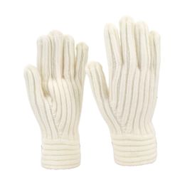 styleBREAKER Fingerhandschuhe 'Strickhandschuhe mit Rippenmuster' Damen Gr&ouml;&szlig;e XS/XL creme