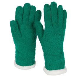 styleBREAKER Full Finger Gloves 'Strickhandschuhe mit Reiskornmuster und Fleece' female size XS/XL Green