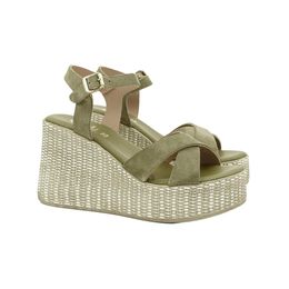 Desa Zehentrenner 'DESA Damen-Wildledersandalen mit Keilabsatz und Metallschnalle' Damen Gr&ouml;&szlig;e 40 gr&uuml;n