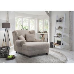 OTTO home XXL-Sessel &raquo;Oase, B: 120 cm, Sitzh&ouml;he: 50 cm - OTTO. Verl&auml;ssliche Qualit&auml;t.&laquo; Loungesessel mit 2 Zierkissen & Massivholzf&uuml;&szlig;e grau 100% 