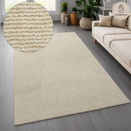 OTTO home Wollteppich &raquo;Liviaa, handgewebt, Wolle&laquo; rechteckig 18 mm H&ouml;he Zen, Skandi, Hygge, Natur, Wohnzimmer, Schlafzimmer, Esszimmer beige Wolle B :