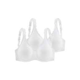 PETITE FLEUR BY LASCANA B&uuml;gel-BH 2xwei&szlig; Gr. 100E. Mit B&uuml;gel. Nachhaltig.